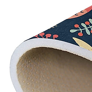 ALAZA Forest Owl Deer Hedgehog Fox Area Rug Rugs for Living Room Bedroom 7' x 5'