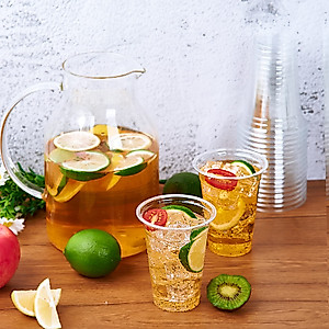 Lilymicky [200 Pack -10 oz] Clear Plastic Cups, PET Disposable Drinking Cups, Wine Party Cups, Perfect for Birthday Parties, Weddings, Christmas Day