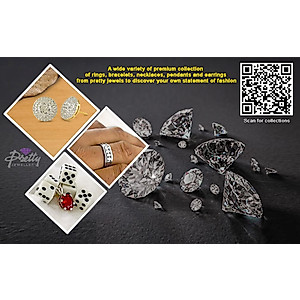 Pretty Jewels 925 Sterling Silver Center 8X6MM Emerald Cut Lab Created Moissanite And Natural White Diamond Infinity Halo Solitaire Engagement Rings for Women Gift For Her (2.05 Cttw) Ring Size-9