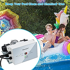 Saltwater Pool System, Westaho Salt Chlorine Generator for Above Ground Pools Up to 15,000 Gallons, Keeps Pool Water Clean, IP 66 Waterproof