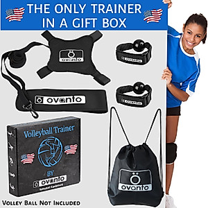 OVANTO Volleyball Training Equipment Aid – Solo Adjustable Volleyball Equipment in 4 Styles to Serve, Spike, Set and Pass Like a Pro - Gift for Beginners & Experts