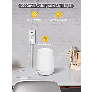 YYDSKIT Night Light for Kids Baby Nursery 200hrs Rechargeable Touch 3Dimming 5Color Changing Lamp 3Timers Portable