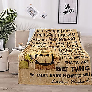 Anniversary Birthday Gift for Her Wife Gifts from Husband Romantic I Love You Weeding Gift for Women to My Wife Super Soft Flannel Throw Blankets for Christmas Valentines Mothers Day