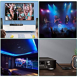 Goalfish RCA Cable, 0.5M/1.6FT RCA to RCA Male to Male Audio Stereo Subwoofer Cable [2Pack, Hi-Fi Sound] Nylon-Braided Auxiliary Audio Cord for Home Theater, HDTV, Amplifier, Hi-Fi Systems, Speakers