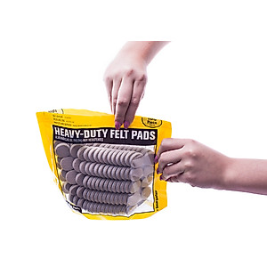 Smart Surface 8727 Heavy Duty Self Adhesive Furniture Felt Pads 1-Inch Round Oatmeal 160-Piece Value Pack in Resealable Bag