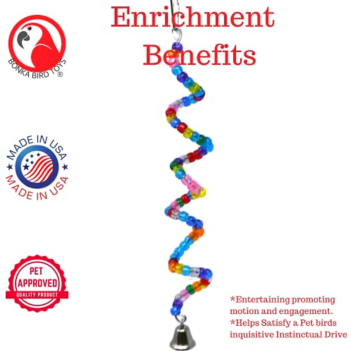 Bonka Bird Toys 869 Millet Holder Colorful Plastic Bead Miller Foraging Parakeet Budgie Finch Dove