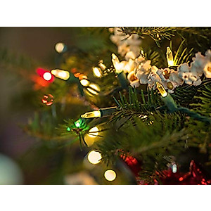 Flagicon Outdoor Indoor Lights, 200 Counts 72FT Waterproof Green Wire Warm White Connectable Decorative Lights for Holiday Tree Patio Garden Party Wedding, UL Certified