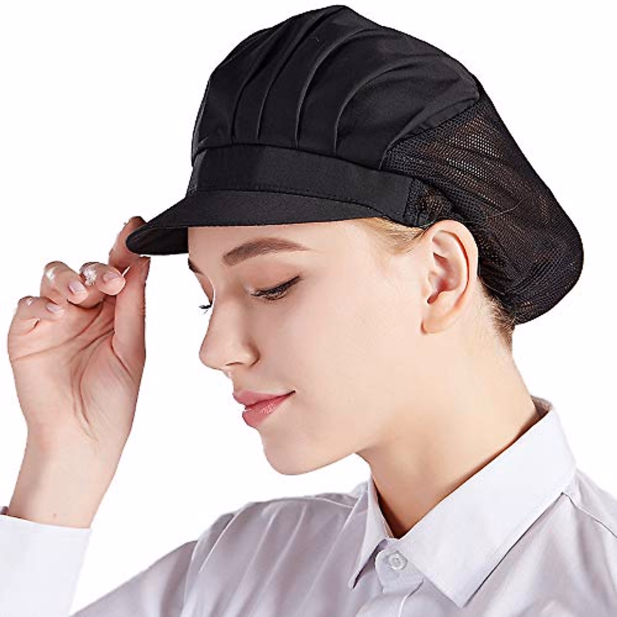 Nanxson 3pcs Chef Hat Kitchen Cooking Chef Cap Food Service Hair Nets CF9033 (Black*3pcs, one Size)