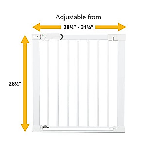 Safety 1st Flat Step Pressure-Mounted Baby Gate, White