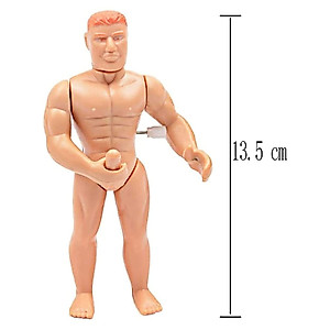 Creative Spoof Toys for Adults Novelty Wind Up Toys, Funny Masturbating Man Bachelor Party Novelty Toys, Flesh and Black 13.5 x 6 cm