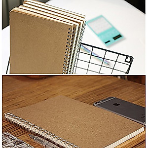 DSTELIN Soft Cover Spiral Notebook Journal, Coofficer Blank Sketch Book Pad, Wirebound Memo Notepads Diary Notebook Planner with Unlined Paper, 100 Pages/ 50 Sheets, 7.5 "x 5.1" (Brown)