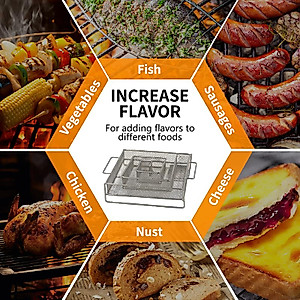 Joyagrill 8'' Cold Smoke Generator spiral square, More Durable with thicker material, Perfect Idea for Hot or Cold smoking with smoking dust on BBQ Grill and Smoker, Cold smoking time up to 4-7 Hours