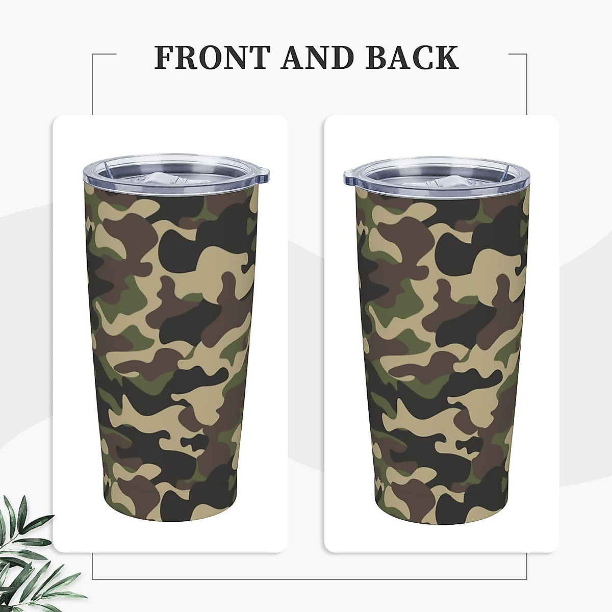 Worltoldb Camo 20oz Insulated Stainless Steel Tumbler With Lids And Straws Stainless Steel Double Wall Vacuum Insulated Travel Coffee Mug Leak-Proof Lid & Flip Lid For Hot And Cold Drinks