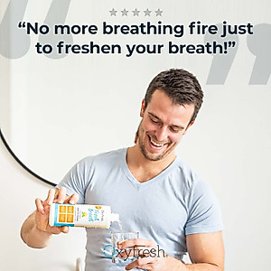 Premium Oxyfresh Lemon Mint Fresh Breath Mouthwash – Oral Rinse for Bad Breath – SLS & Fluoride Free Mouthwash – Alcohol Free, Gentle Non Burning Mouthwash with Xylitol & Essential Oils, 16 oz