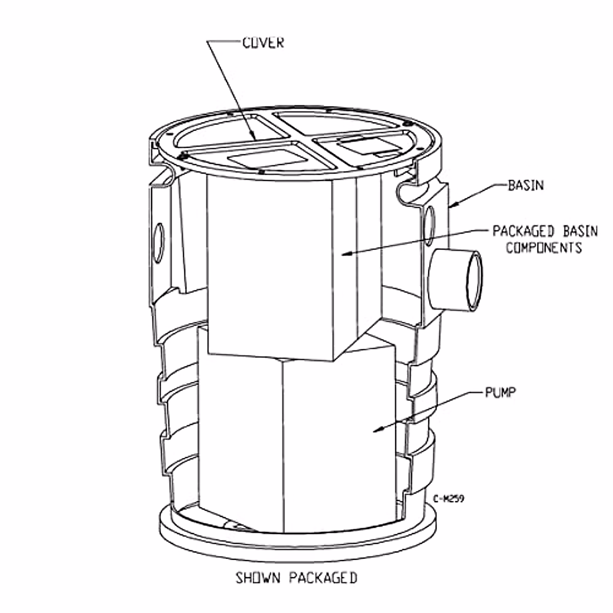 Little Giant WCR-9SS 115 Volt, 4/10 HP, 4800 GPH Sewage/Effluent/Wastewater Collection and Removal System, Steel Cover, Green/Blue, 509082