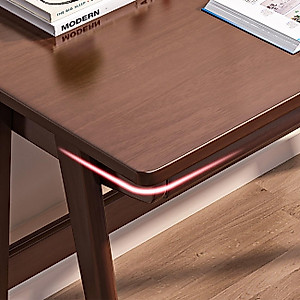 Acrylicolor Wood Writing Desk with 2 Drawer,Home Office Desk for Small Spaces Study Desk PC Table Workstation (Walnut, 39.4x23.6x29.5)