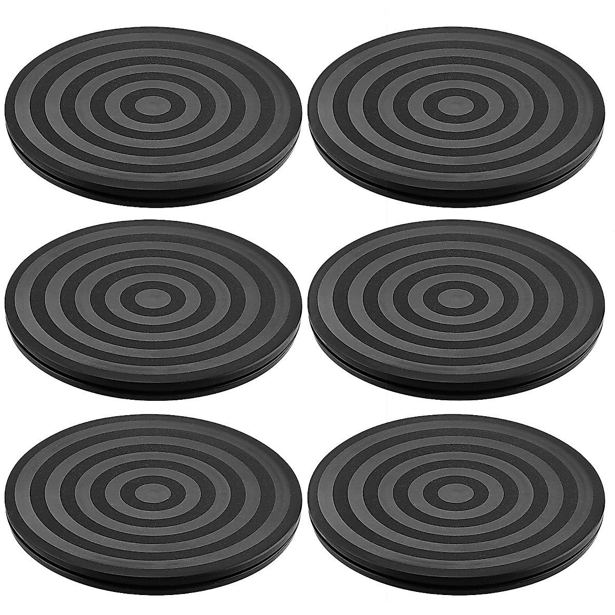 NINGWAAN 6 Pack 8 Inch Rotating Swivel Stand Turntable, 360° Rotatable Bonsai Turntable Stand with Ball Bearings, Plant Turntable Lazy Susan Turntable for Monitor/TV/Potted Plant, Black
