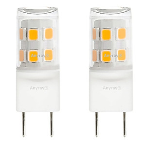 Anyray (2)-LED Bulbs G8S Replacement Bulbs for Samsung ME18H7045FS Microwave Light Bulb 120V 20W G8 (Daylight White 6000K)