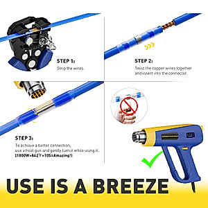 400PCS Solder Seal Wire Connectors-haisstronica Waterproof Heat Shrink Butt Connectors-Self Solder for Marine,Aircraft,Boat,Truck,Stereo,Joint