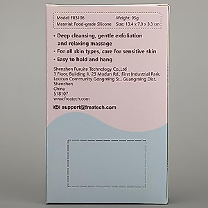 FREATECH Exfoliating Silicone Body Scrubber with Built-in Loop Handle, Dual-sided Bath Shower Body Brush for Deep Cleansing and Massage, Easy to Hold and Hang, Hygienic and Long-lasting, Black