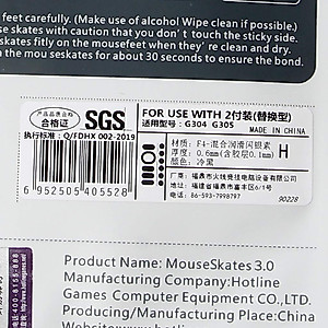 Mouse Feet,Hotline Games Competition Level Mouse Skates Gildes for G304 G305 Mouse 0.6mm 2 Sets/Pack