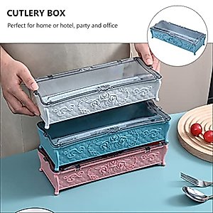 Flatware Storage Case Tableware Cutlery Container Silverware Flatware Chest with Lid European Style Chopsticks Spoons Boxes for Kitchen Storage