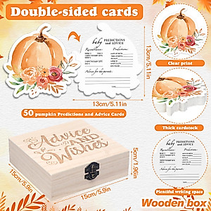 RattanView 50 Pcs Double Side Baby It's Cold Outside Baby Shower Prediction Advice Cards Winter Wonderland Baby Shower Games Cards with Wooden Keepsake Box for Winter Christmas Party