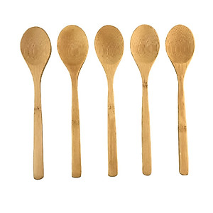JapanBargain 3807, Pack of 10 Solid Bamboo Dinner Spoons Soup Spoons, 8-inch