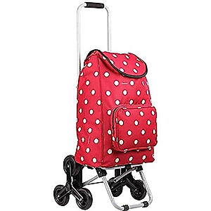Shopping Trolley on Wheels Multi Function Shopping Cart Foldable Trolley On Wheels Lightweight Stair Climbing Cart with Large Capacity Waterproof Grocery Stair Climbing Foldable Cart Storage Hand T