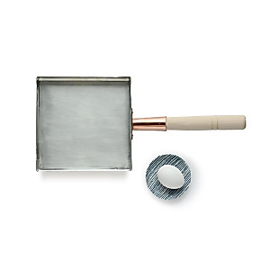 TIKUSAN Japanese Tamagoyaki Pan Omelets Copper Pan with Wooden Lid Made in Japan Square Frying Pan for Eggs 7.1 inch (18×18 cm)