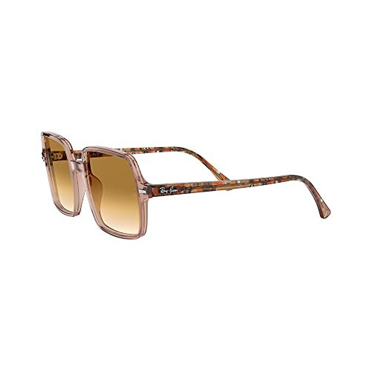 Ray-Ban Women's RB1973 Square II Sunglasses, Transparent Light Brown/Clear Gradient Brown, 53 mm