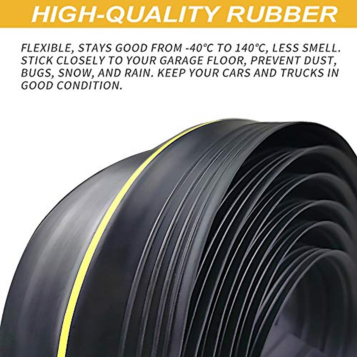 Universal Garage Door Bottom Threshold Seal DIY Weather Stripping,Weatherproof Floor Rubber Replacement (16 Ft)