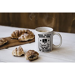 Funny Coffee Mugs For Retired-11Oz,Funny Retired Postal Worker Mailman Retirement ,Retired Mailman Gifts,Retiring Postal Worker Gifts,Cute Postal Service Retirement Coffee Cup, White