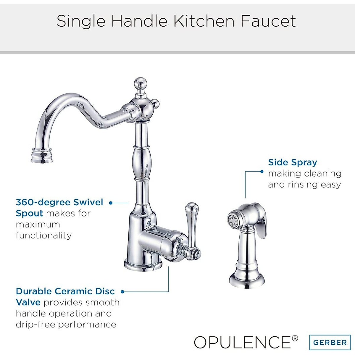 Gerber D401157 Kitchen Faucet, Chrome