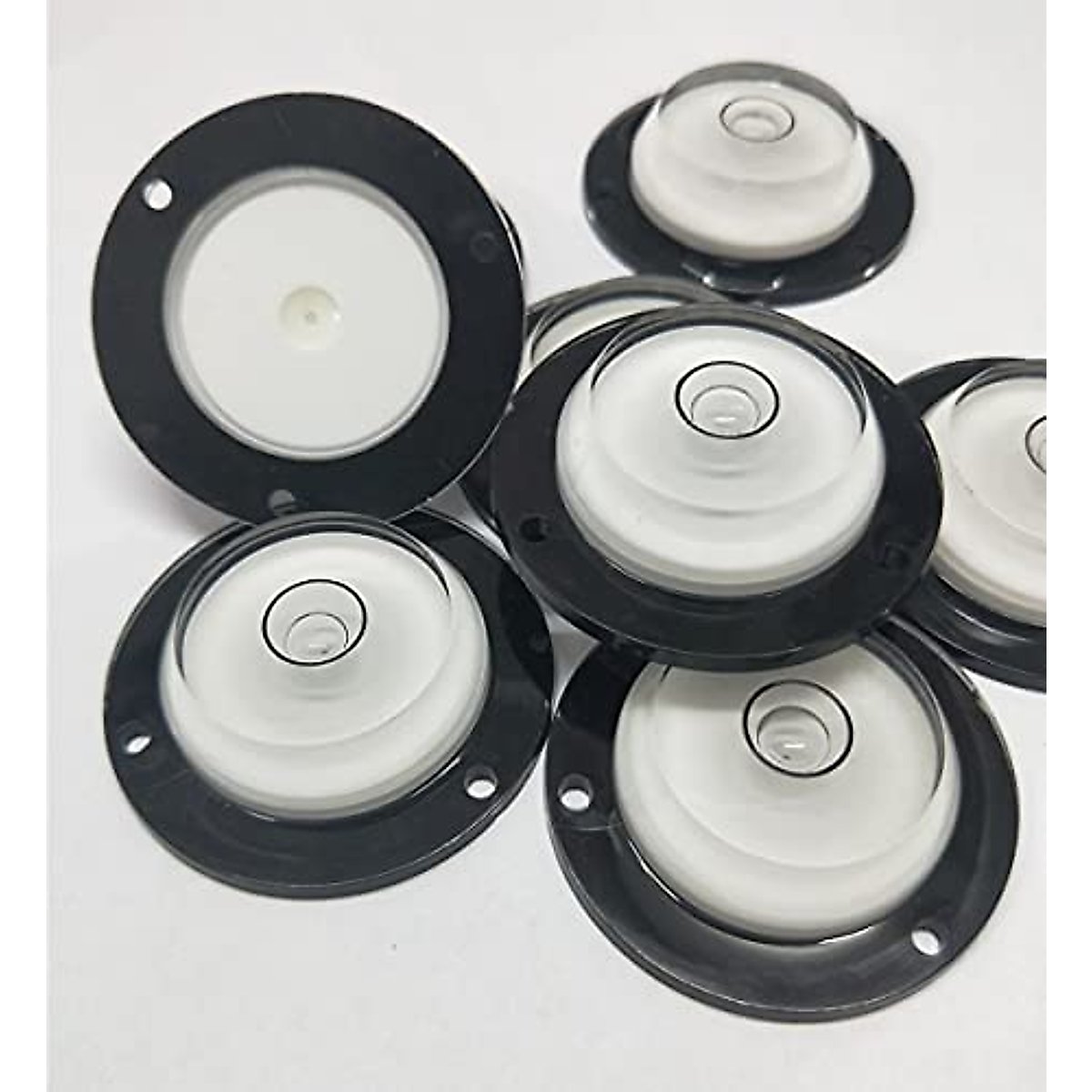 6Pcs Circular Bullseye Bubble Level with Screws Mounted Domed Multi-Directional Round Bubble Spirit Levels Precision Measuring Tools