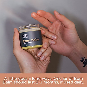 Pure for Men Bum Balm | Raw Lotion for Men | All Purpose Skin Hydration and Deodorizing Balm | Raw Shea Butter, Mint and Clove | 3.8 oz.
