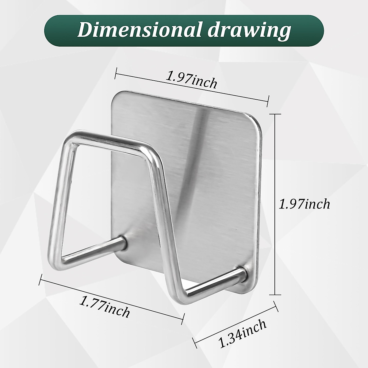 Jerphen 2 Pack Sponge Holder for Kitchen Sink，Strong Adhesive SUS304 Stainless Steel Sink Sponge Holder，Rustproof Waterproof Quick Drying Dish Sponge Holde