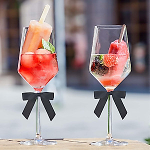 Satin Ribbon Black Bow Decor 2.5" Premade Pink Twist Tie Bows for Gift Wrapping Black Bow for Treat Bags Party Favors Wedding Decorations - 50 Counts