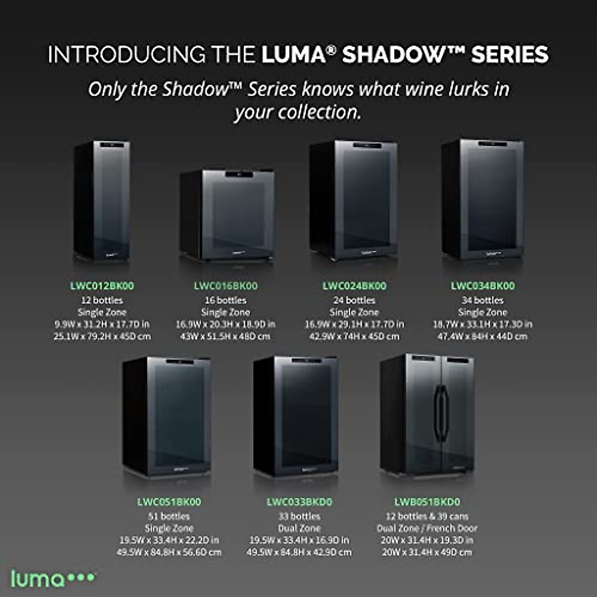 Luma Comfort Shadow Series Wine Cooler Refrigerator 12 Bottle & 39 Can Dual Temperature Zones, Freestanding Mirrored Wine and Beverage Fridge with Double-Layer Tempered Glass Door & Compressor Cooling