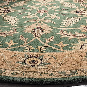 SAFAVIEH Heritage Collection 6' Round Black / Beige HG628B Handmade Traditional Oriental Premium Wool Area Rug