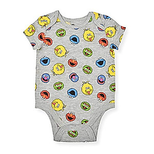 Sesame Street Baby Boys 5 Pack Short Sleeve Bodysuit for Newborn and Infants