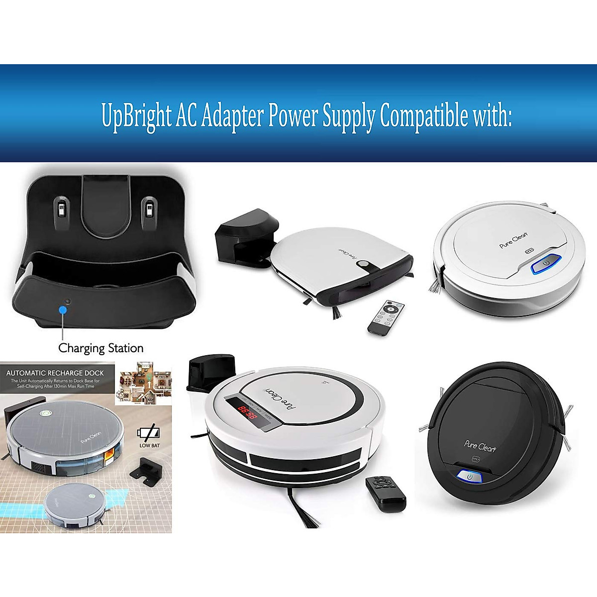 UpBright 19V AC/DC Adapter Compatible with Pyle Pure Clean PUCRC62 PUCRC90 PUCRC660 Battery 14.4V 850mA Smart Robot Mini Vacuum Cleaner DK18-190060H-U 19VDC 0.6A Power Supply Cable Cable Charger PSU