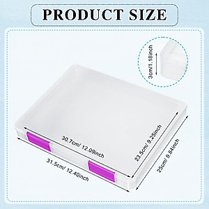 PerKoop 6 Pcs Clear A4 File Box Document Plastic Storage Box Paper Plastic Case Board Game Storage Containers Magazine Protector File Holder with Buckle (Colorful,12.4 x 9.84 x 1.18 Inches)