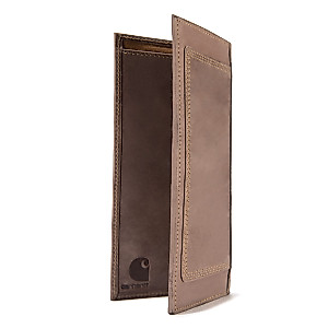 Carhartt Men's Rugged Leather Triple Stitch Wallet, Available in Multiple Colors and Styles, Brown (Rodeo)