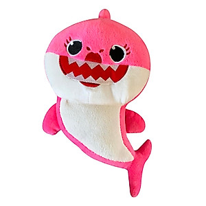 Children's Soft Plush Toy Shark with Music Singing & Lights, The Best Gift for Boys and Girls (Pink), 12 inches