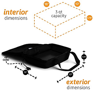 HotLogic Max Large Portable Electric Food Heater - Innovative Food Warmer and Heated Lunch Box for Adults Car/Home - Easily Cook, Reheat, and Keep Your Food Warm - Black - 120V