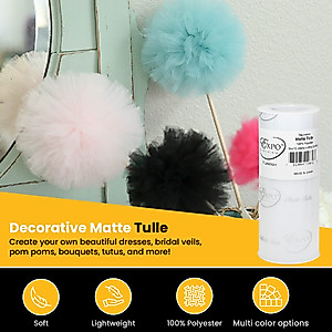 Expo International Decorative Matte Tulle Spool of 6 Inch X 25 Yards | White