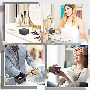 BENECREAT 6 Pack Kraft Square Cardboard Present Gift Boxes for Bangle Wrist Watch and Other Jewelry Set - 3.5x3.5x2 Inches