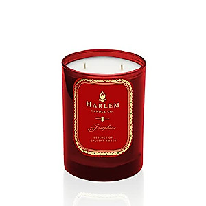 Harlem Candle Company, Josephine Luxury Scented Candle, Double Wick, 12 oz Red Glass Jar, Soy Wax, Gift Box, Scents of Rose, Jasmine, Amber, Tonka Bean and Sandalwood