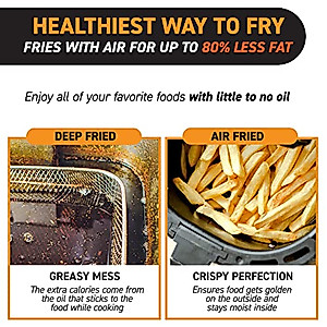 Gourmia Air Fryer Oven Digital Display 8 Quart Large AirFryer Cooker 12 Touch Cooking Presets, XL Air Fryer Basket 1700w Power Multifunction GAF838 Black and stainless steel air fryer